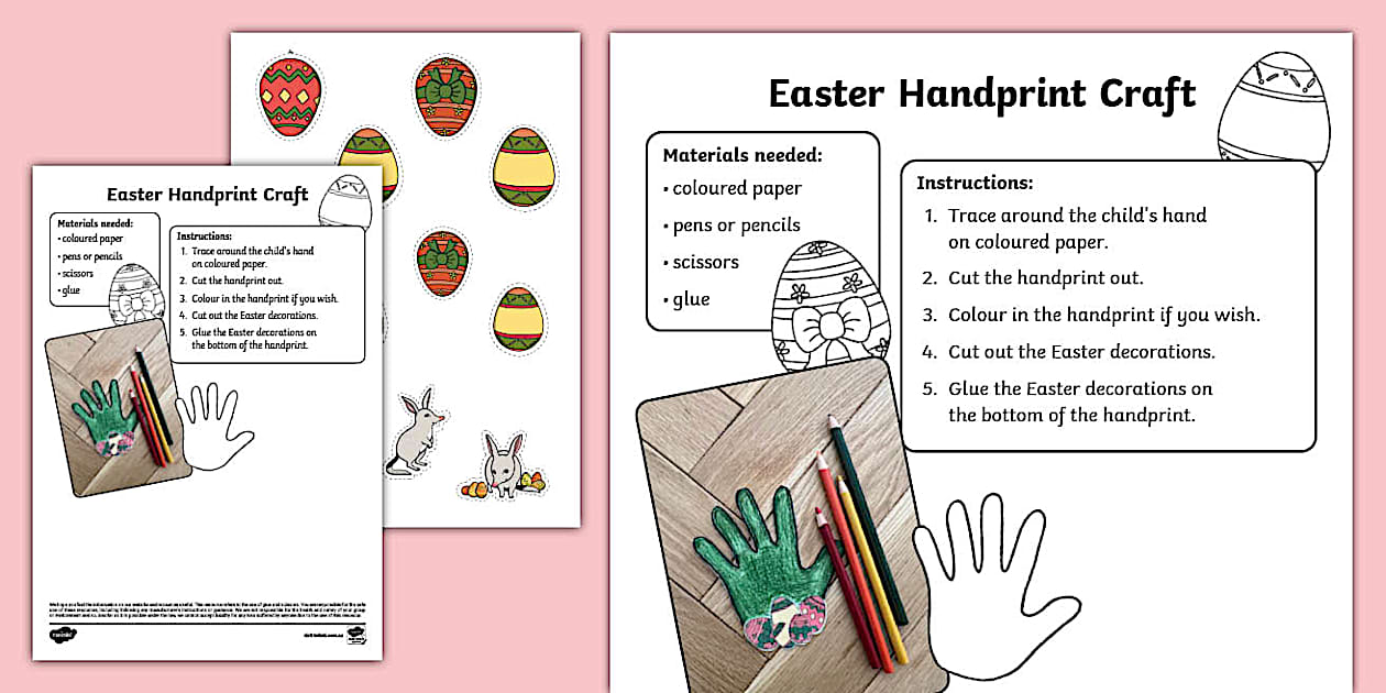 Easter Handprint Craft (Teacher-Made) - Twinkl