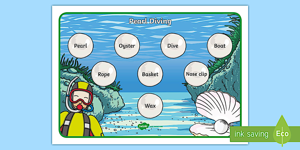 Pearl Diving Word Mat (teacher made) - Twinkl
