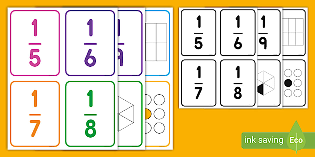 Fractions Matching Cards (Teacher-Made) - Twinkl