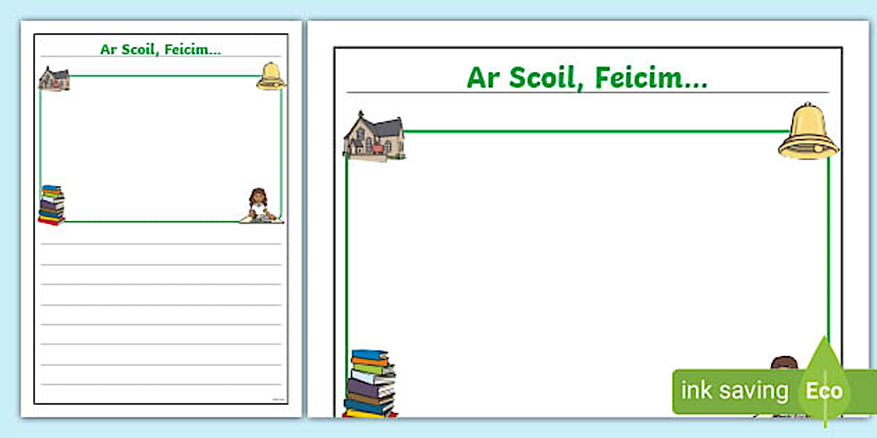 At School I See Writing Frame Gaeilge (Teacher-Made)