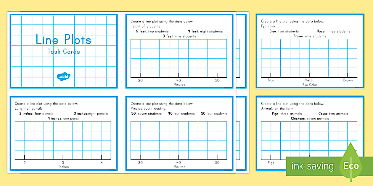 Line Plots Grade 2-5 Task Cards - Math Teaching Resources