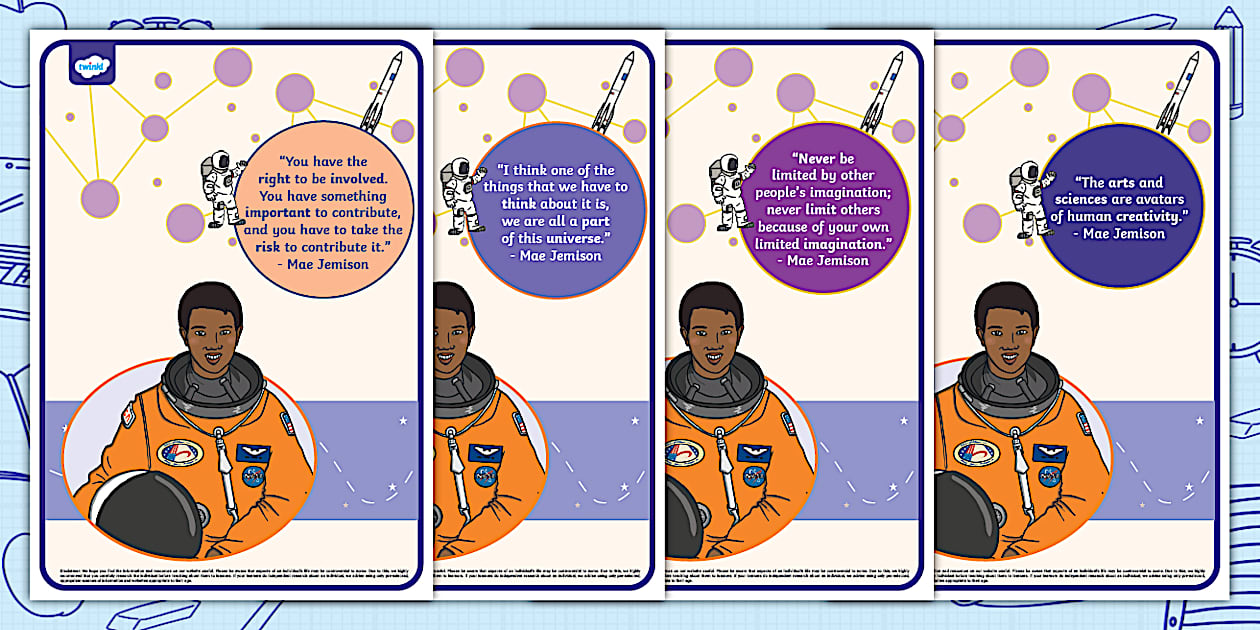 Mae Jemison Quotes Display Poster Pack (teacher made)