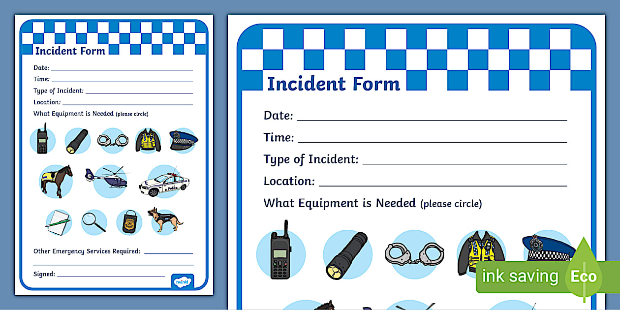 Police Incident Form (Teacher-Made) - Twinkl