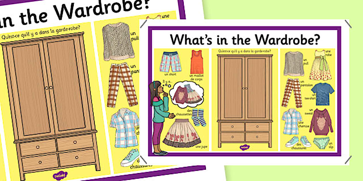 Cursive French Clothes 1 - Display Poster (professor feito)