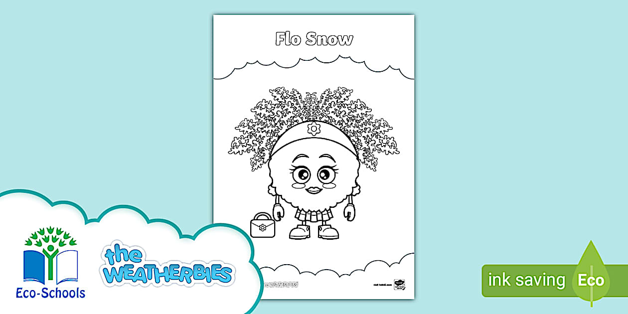 FREE! - The Weatherbies Flo Snow Colouring Page - Twinkl