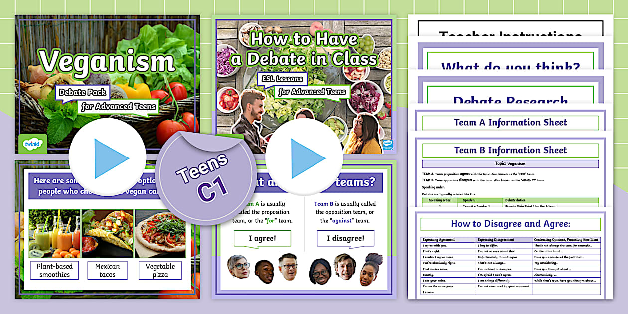 ESL Debate Pack: Veganism [Teens, C1] (teacher made)