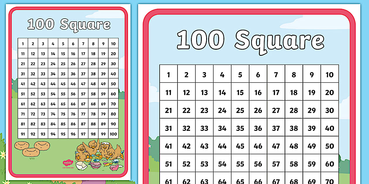 Brenda's Boring Egg 100 Number Square - Twinkl