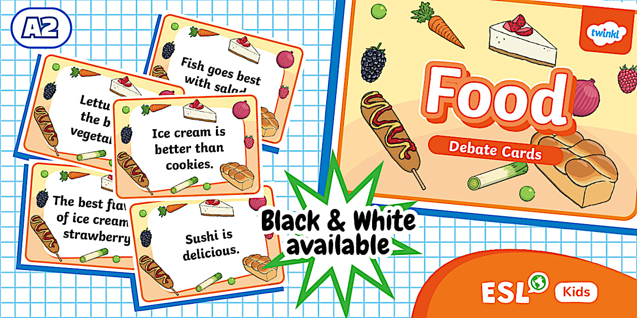 ESL Food Debate Cards for Kids