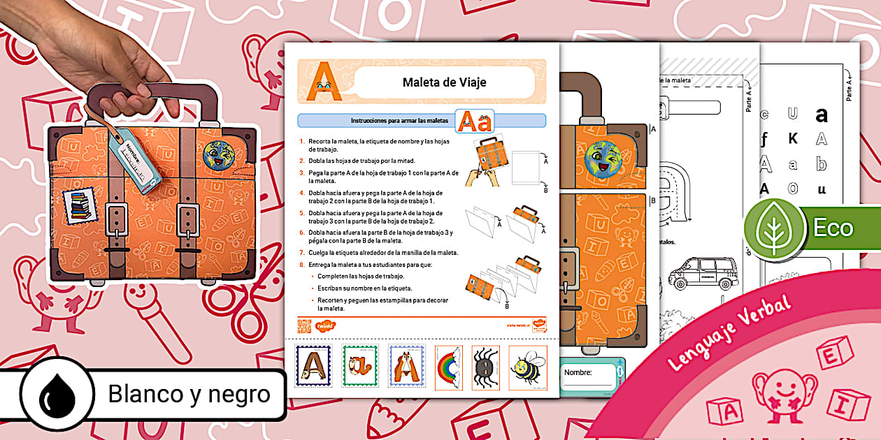 Maleta Vocales Letra A Actividad - Twinkl