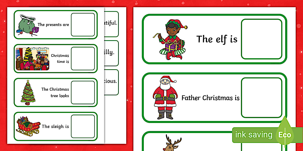 Christmas Object Description Sentence Matching Activity
