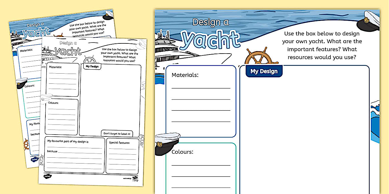 Design a Yacht Worksheet (Teacher-Made) - Twinkl
