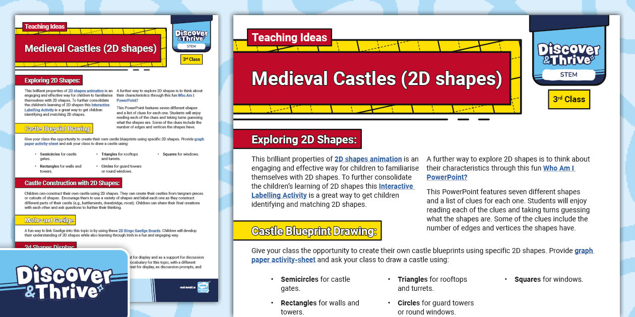 Medieval Castles (2D Shapes) Teaching Ideas (teacher made)