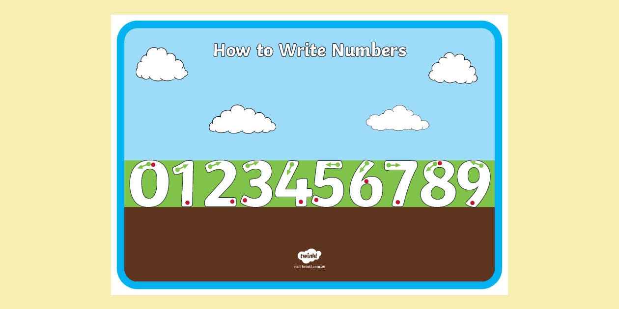 How To Write Numbers A4 Display Poster (teacher made)