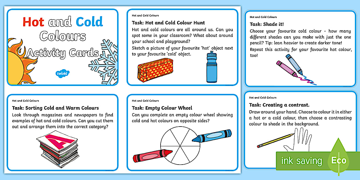 CfE Hot and Cold Colors Activity Cards (Teacher-Made)