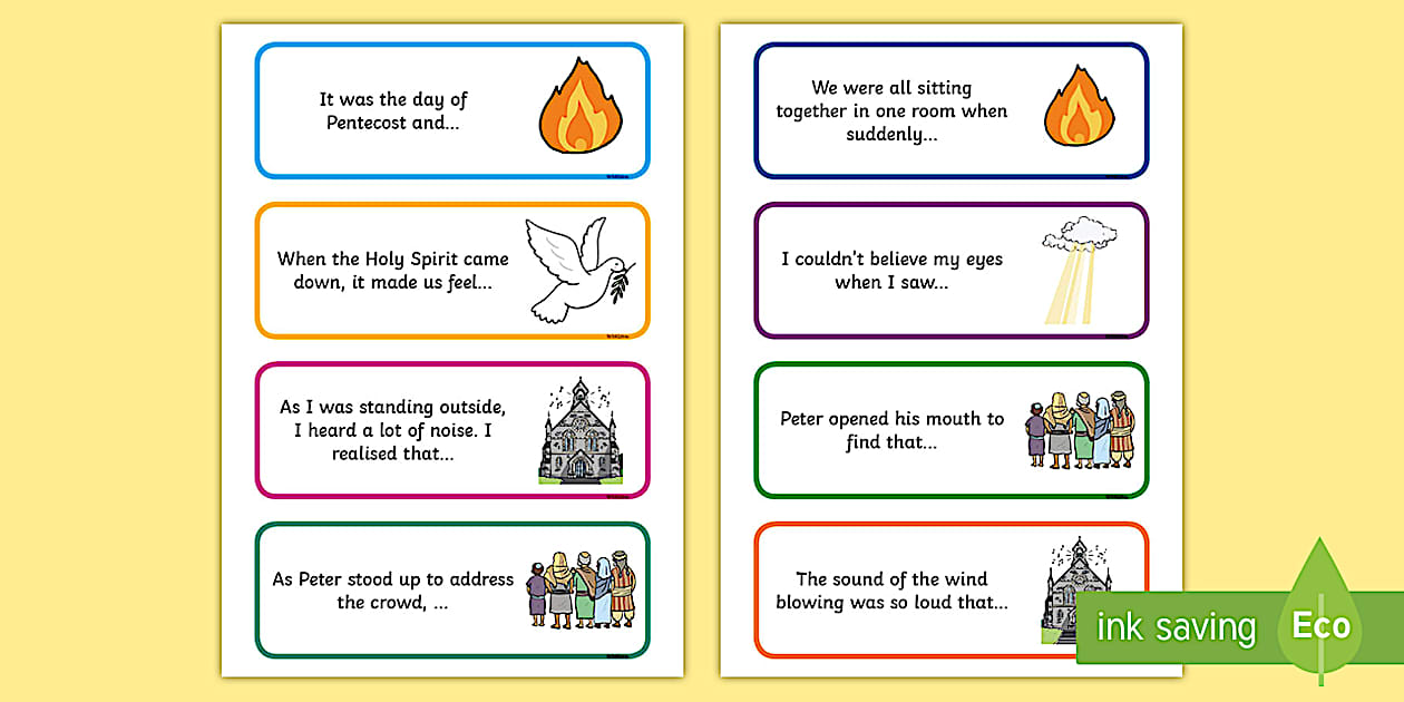 Editable Pentecost: Story Starter Cards - Twinkl
