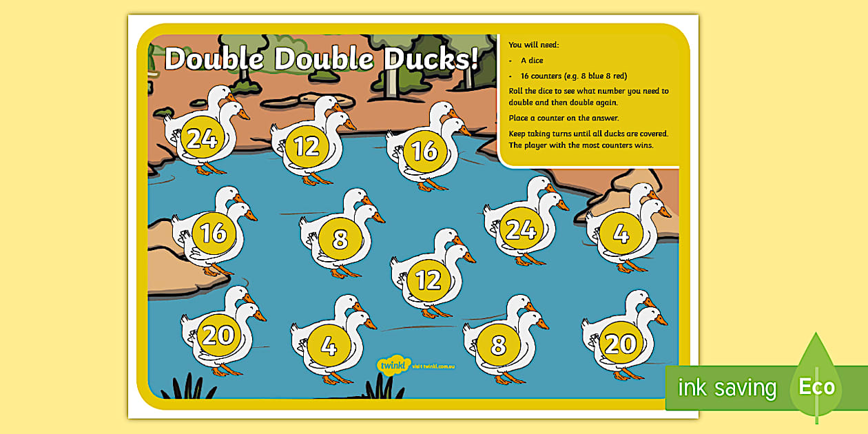 SA Double Double Ducks Addition Board Game (professor feito)