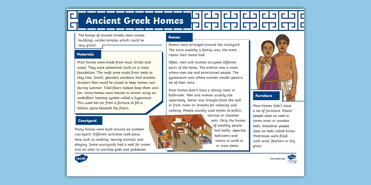 KS2 Ancient Greek Homes Fact File - Twinkl