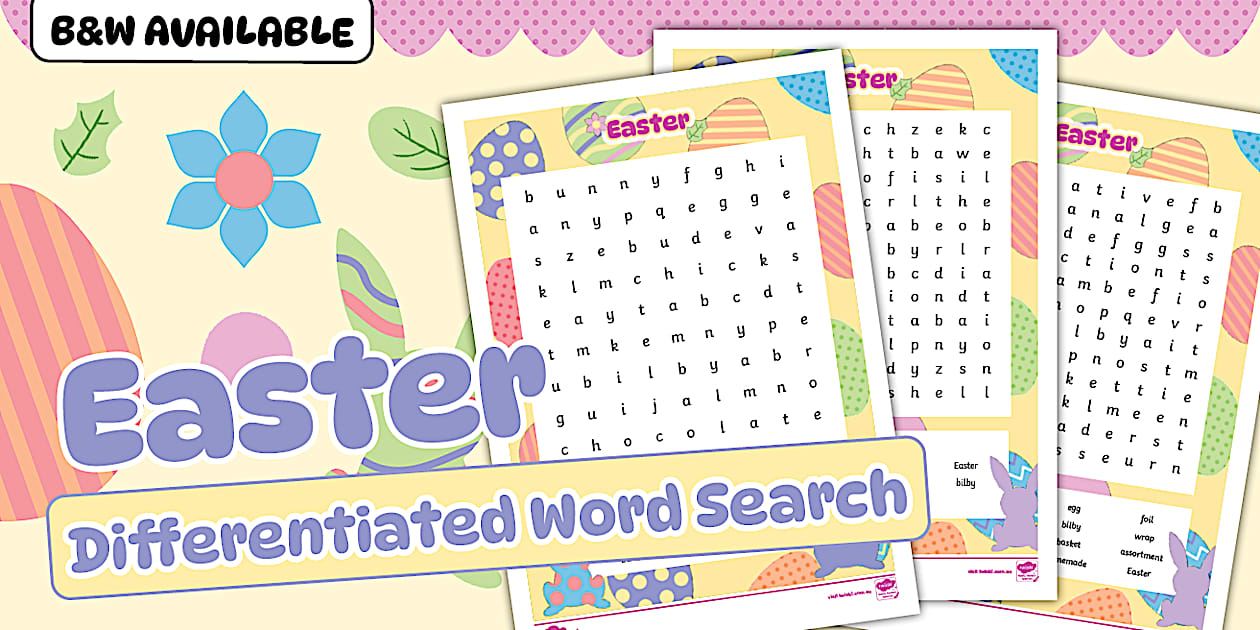 Easter Differentiated Word Search