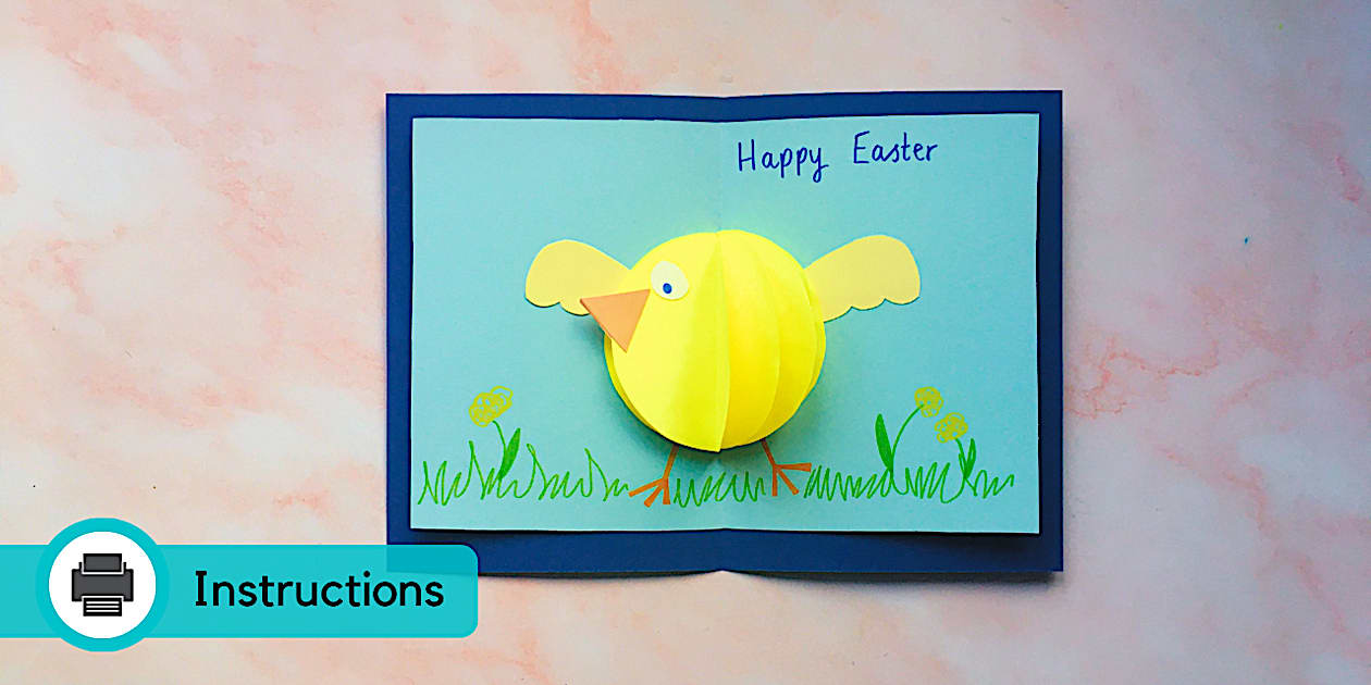 Easter Chicks Cards Craft | Homemade Easter Cards - Twinkl