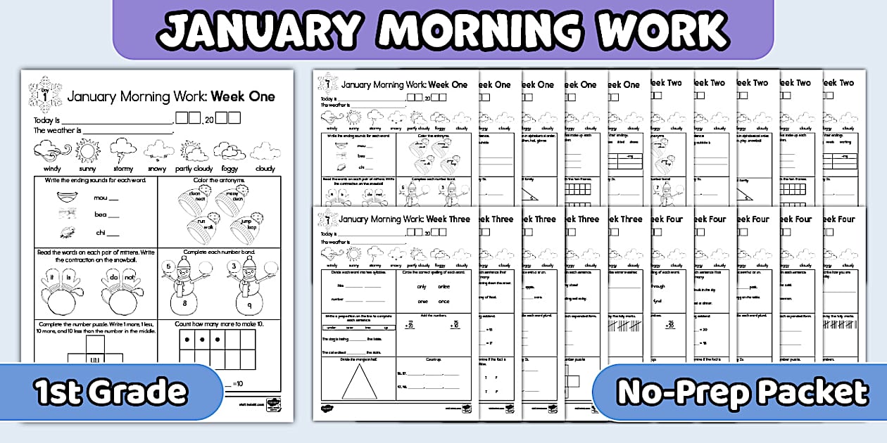 Morning Work First Grade Resource Pack | Twinkl USA - Twinkl