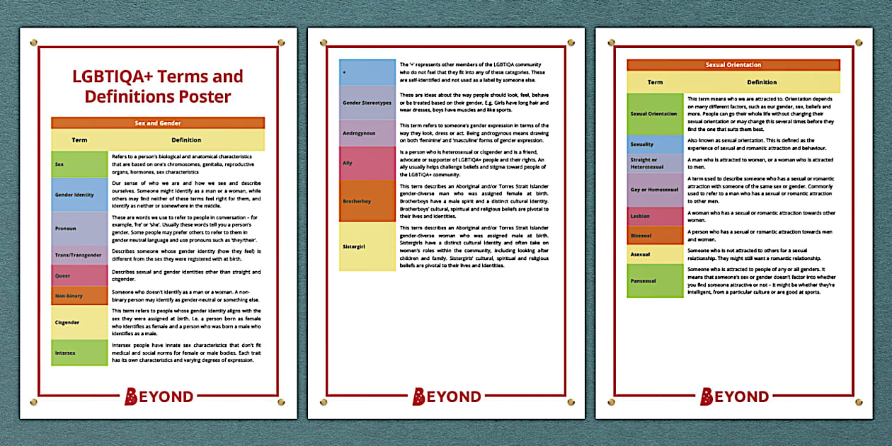 LGBTIQA Terms Poster - Transgender Awareness Month - Twinkl