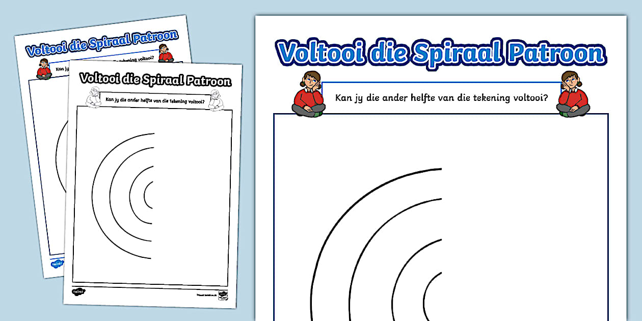 Voltooi die Spiraal Patroon Tekenaktiwiteit (teacher made)