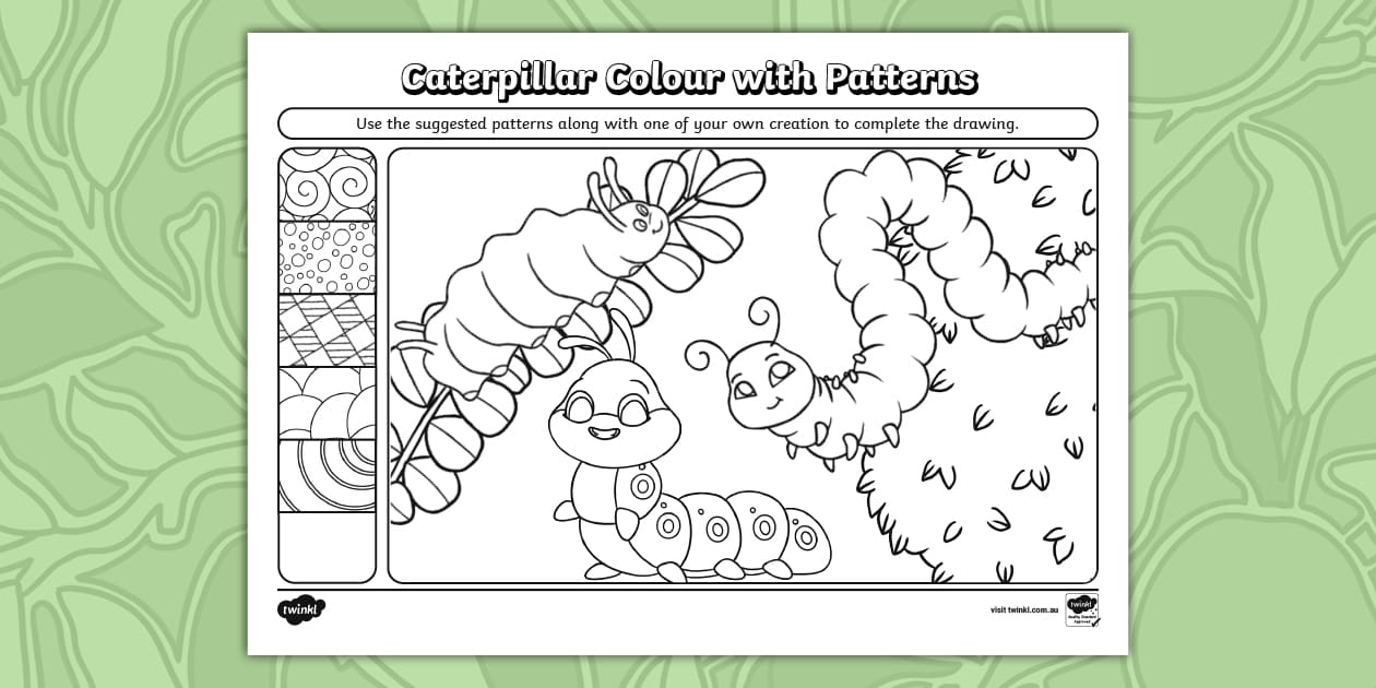 * NEW * Caterpillar Colour with Patterns Activity - Twinkl