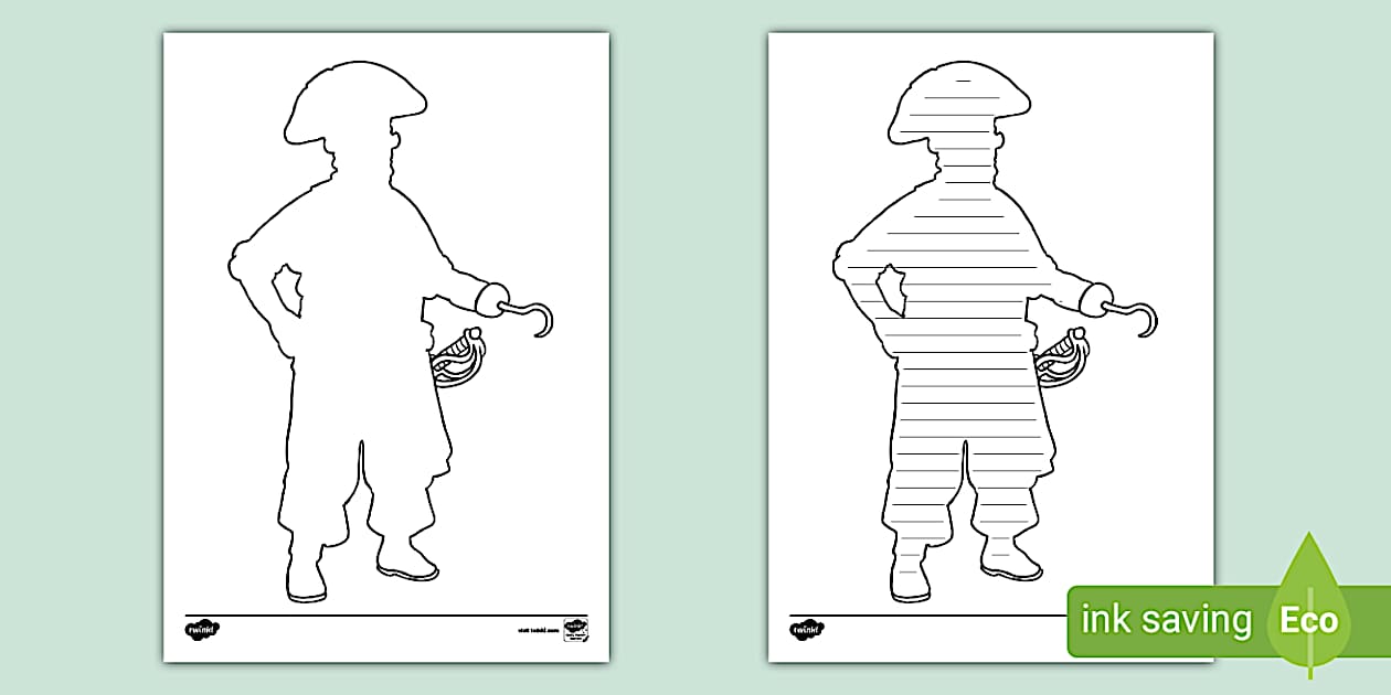 Pirate Writing Template (Teacher-Made) - Twinkl