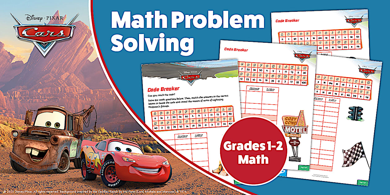 Cars: Math Codebreaker for 1st-2nd Grade (Teacher-Made)