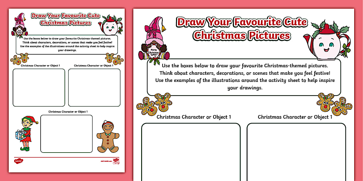 Cute Christmas Picture Drawing Activity - Twinkl