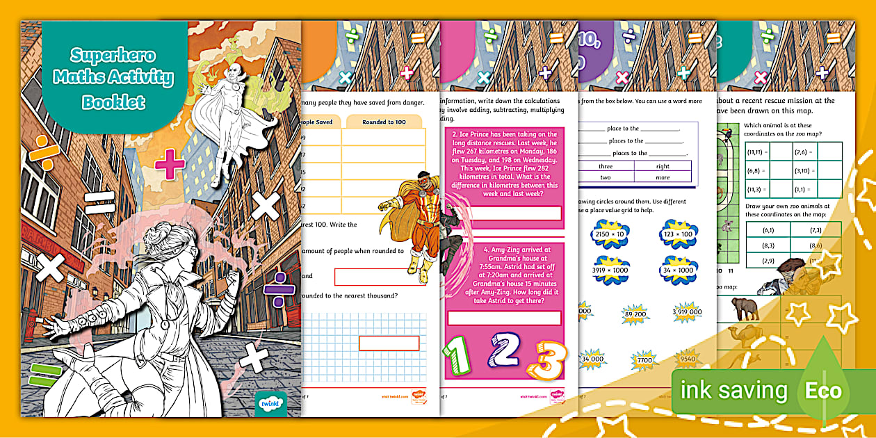 KS2 Superhero-Themed Maths Activity Booklet (Ages 9 - 11)