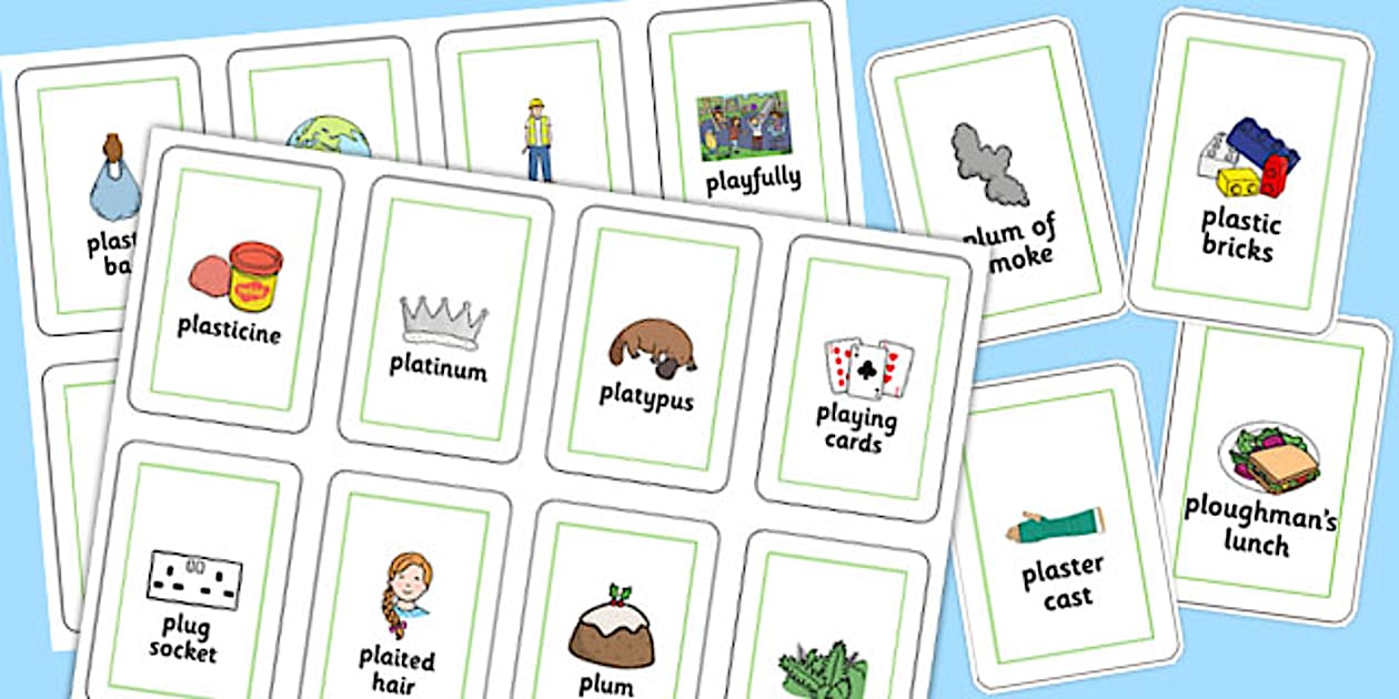 Cursive Three Syllable PL Sound Flash Cards (teacher made)