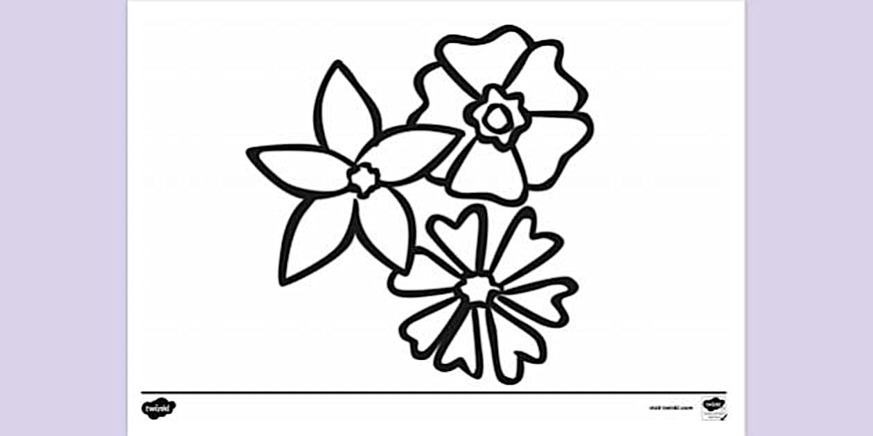 Printable Flower Colouring Page for Kids | Colouring Sheets
