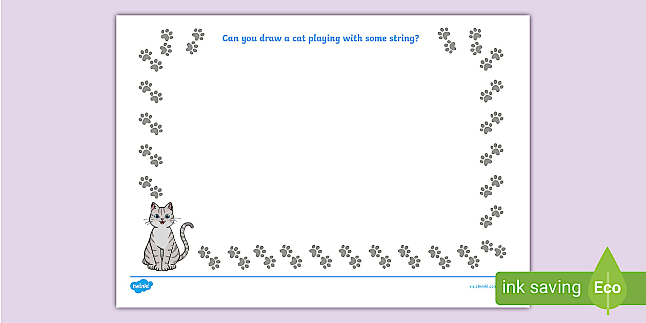 Cat Drawing Prompt (teacher made) - Twinkl