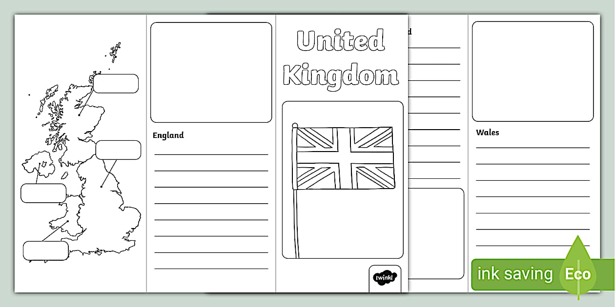 United Kingdom Leaflet Template (teacher made) - Twinkl