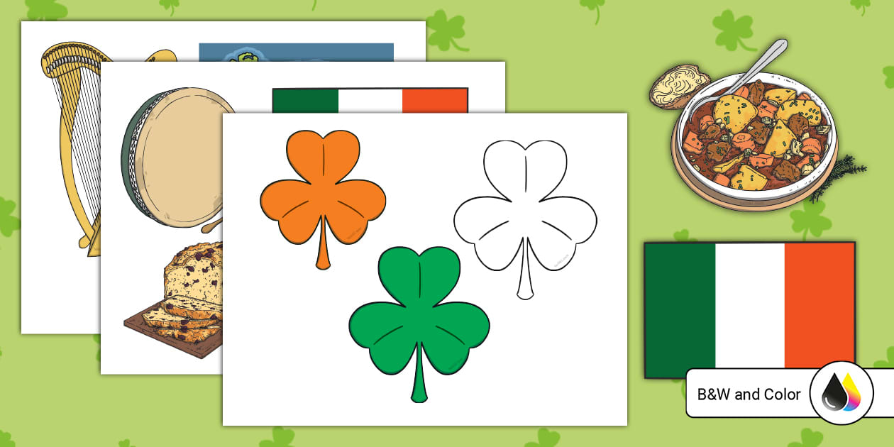 Irish American Heritage Month Bulletin Board Cutouts