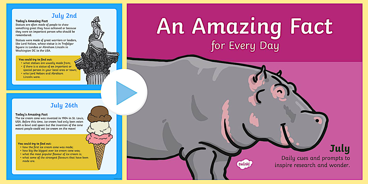 An Amazing Fact a Day July PowerPoint (teacher made)