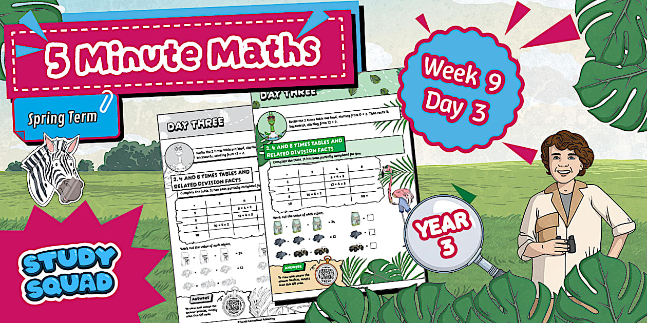 👉 Study Squad 5 Minute Maths - Year 3 Spring - Week 9 Day 3