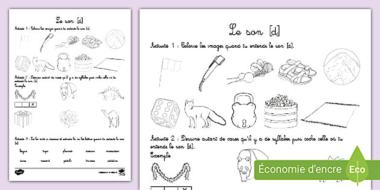 Feuille d'activités : Le son [d]