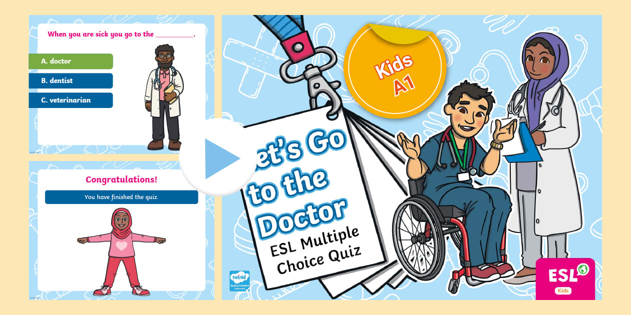 Health Quiz for Kids: ESL PowerPoint Game (teacher made)