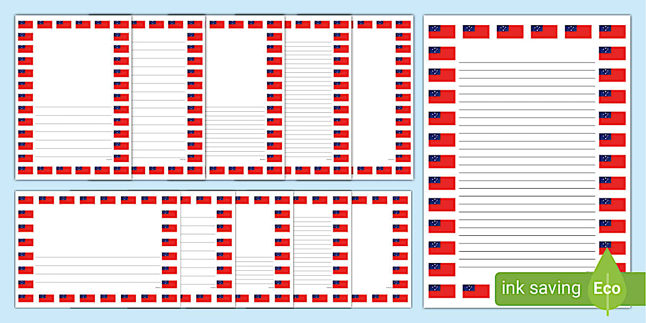 Samoan Flag Page Borders - Around the World (teacher made)