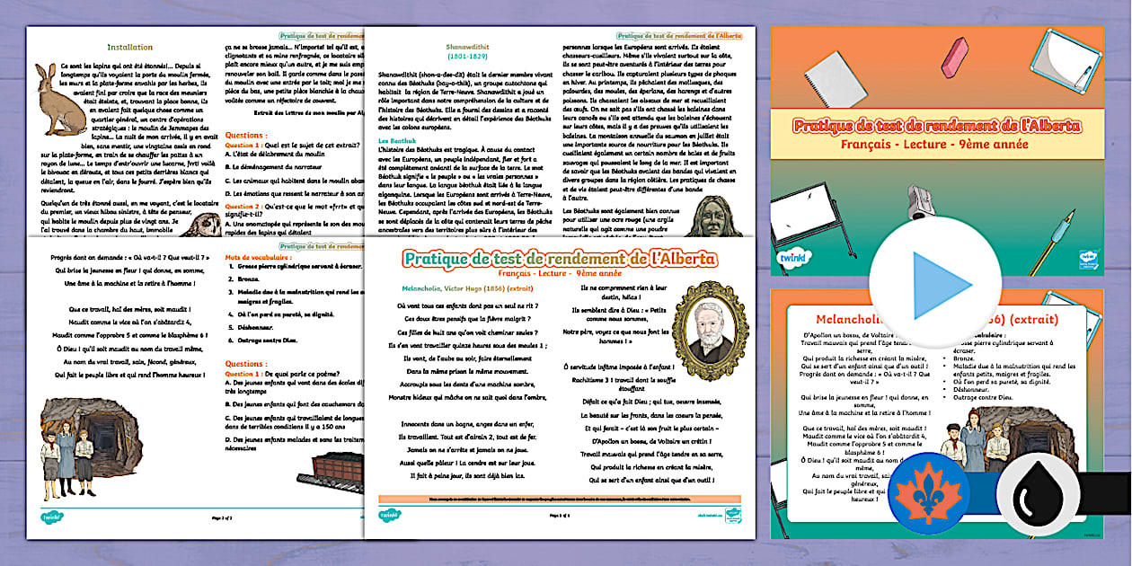 AB Testing Practice Grade 9 Français Reading 2 - Twinkl