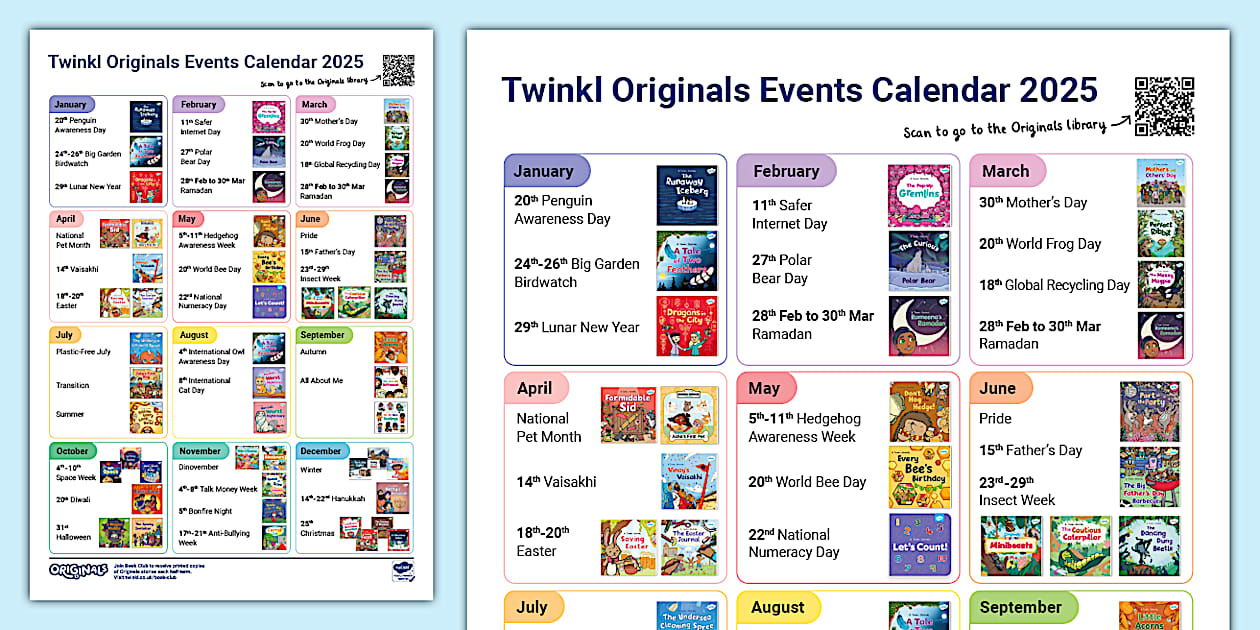 Twinkl Originals Events Calendar 2025