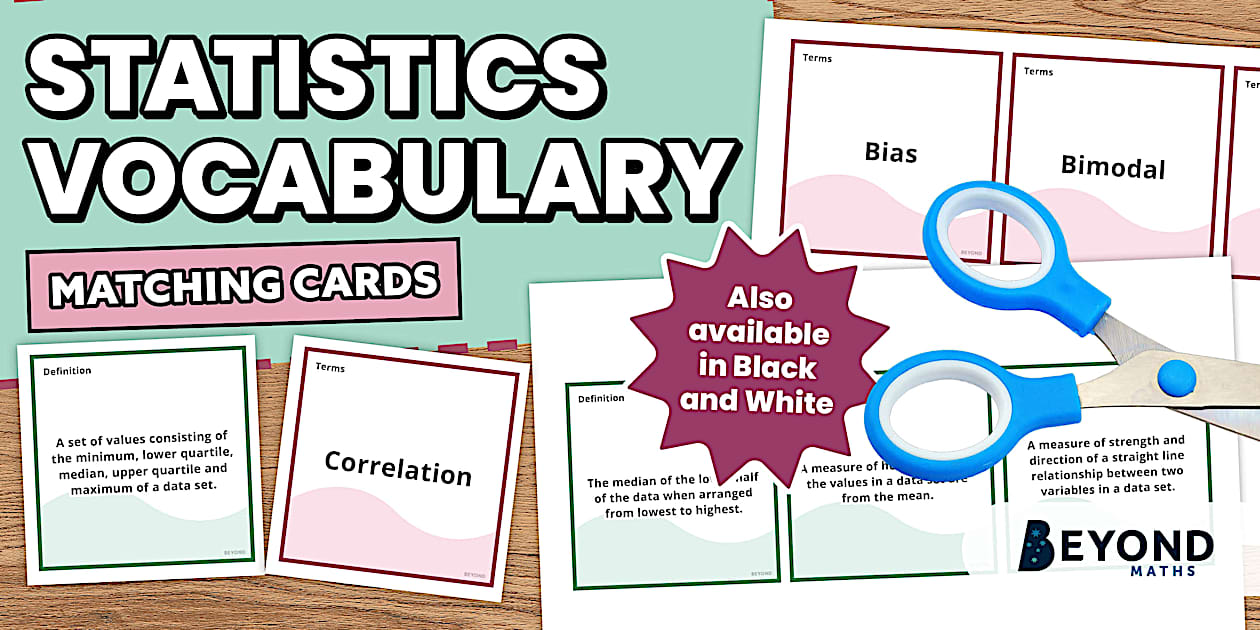 Statistics Vocabulary Matching Cards
