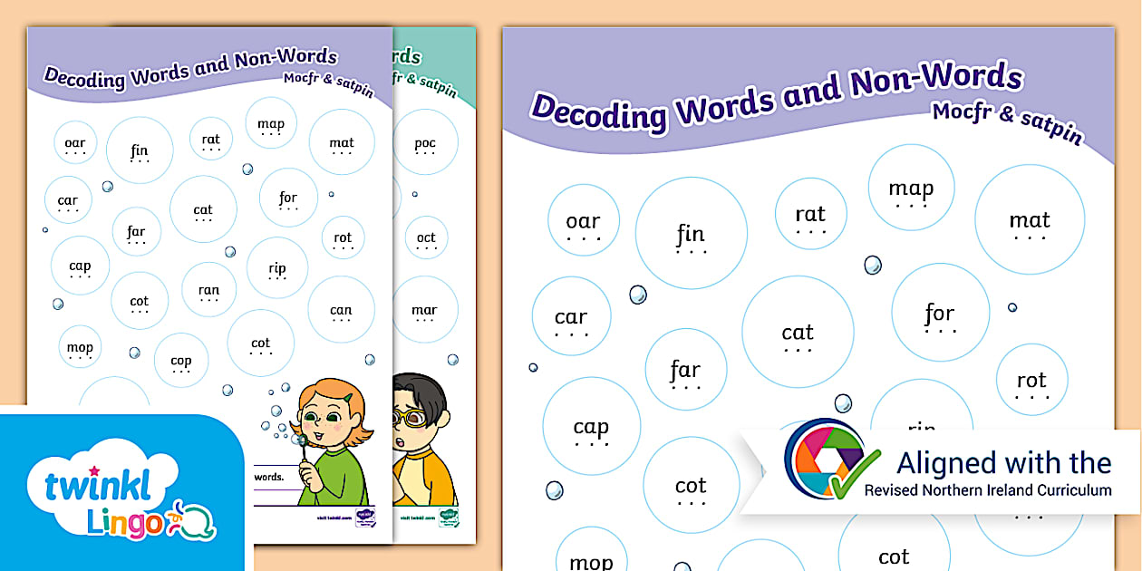 Decoding Words and Non-Words: Mocfr & Satpin (teacher made)