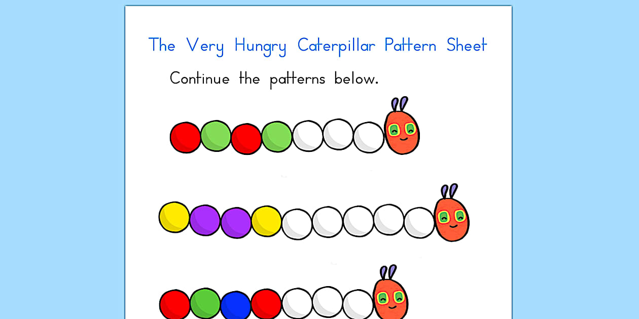 Pattern Sheet to Support Teaching on The Very Hungry Caterpillar