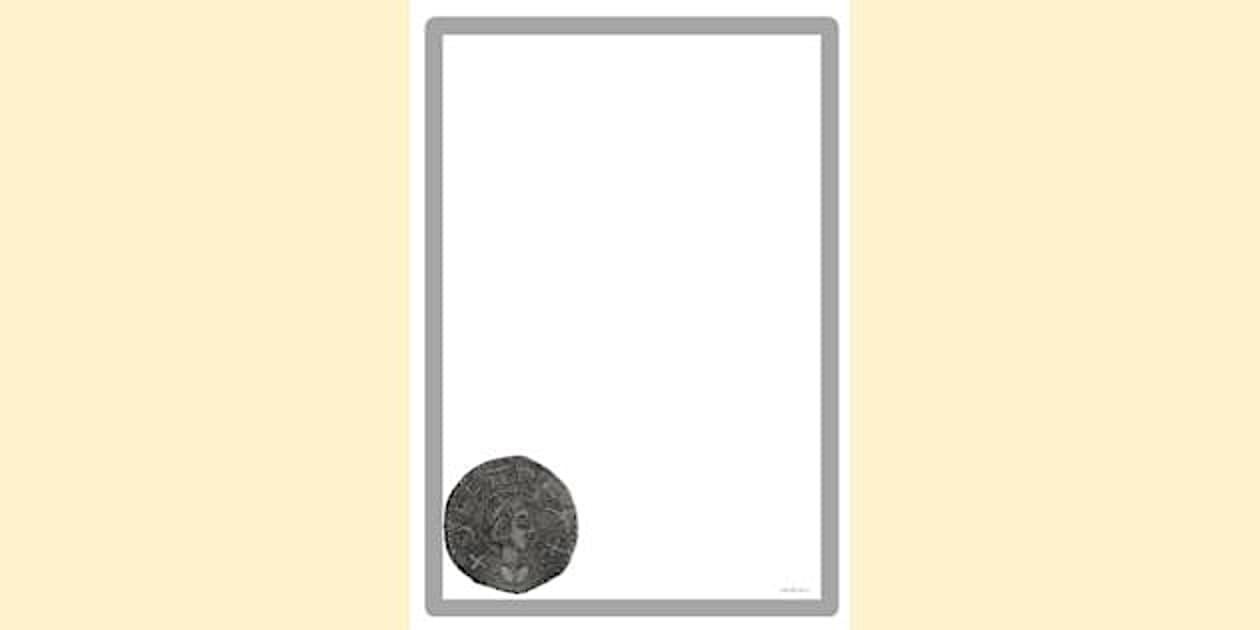 Simple Blank Offa Coin Border | Page Borders | Twinkl