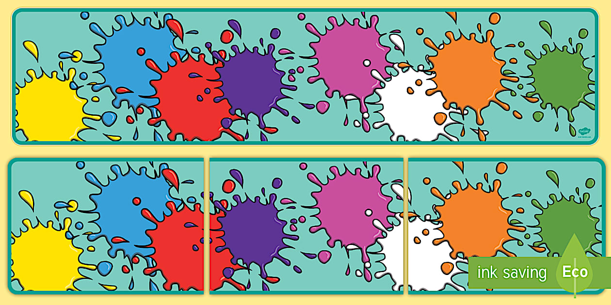 👉 Editable Banner Paint Splats (teacher made) - Twinkl