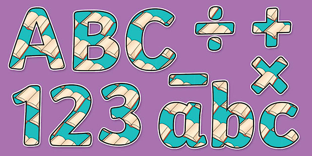 Book Themed Display Letters and Numbers Pack (teacher made)