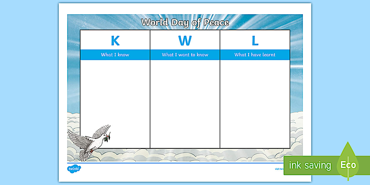 World Day of Peace KWL Grid - Twinkl